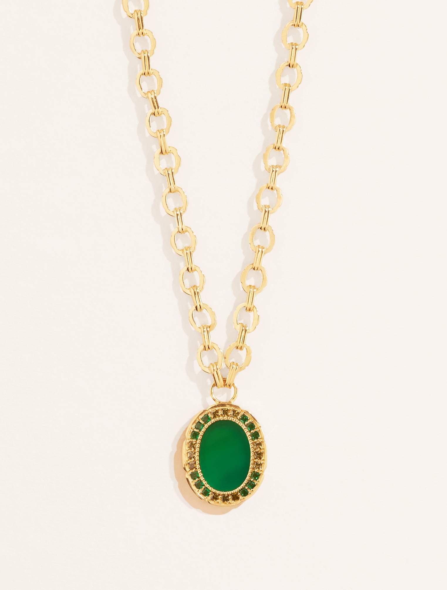 Green Onyx Hera Necklace | Be Maad - 18K gold plated brass necklace