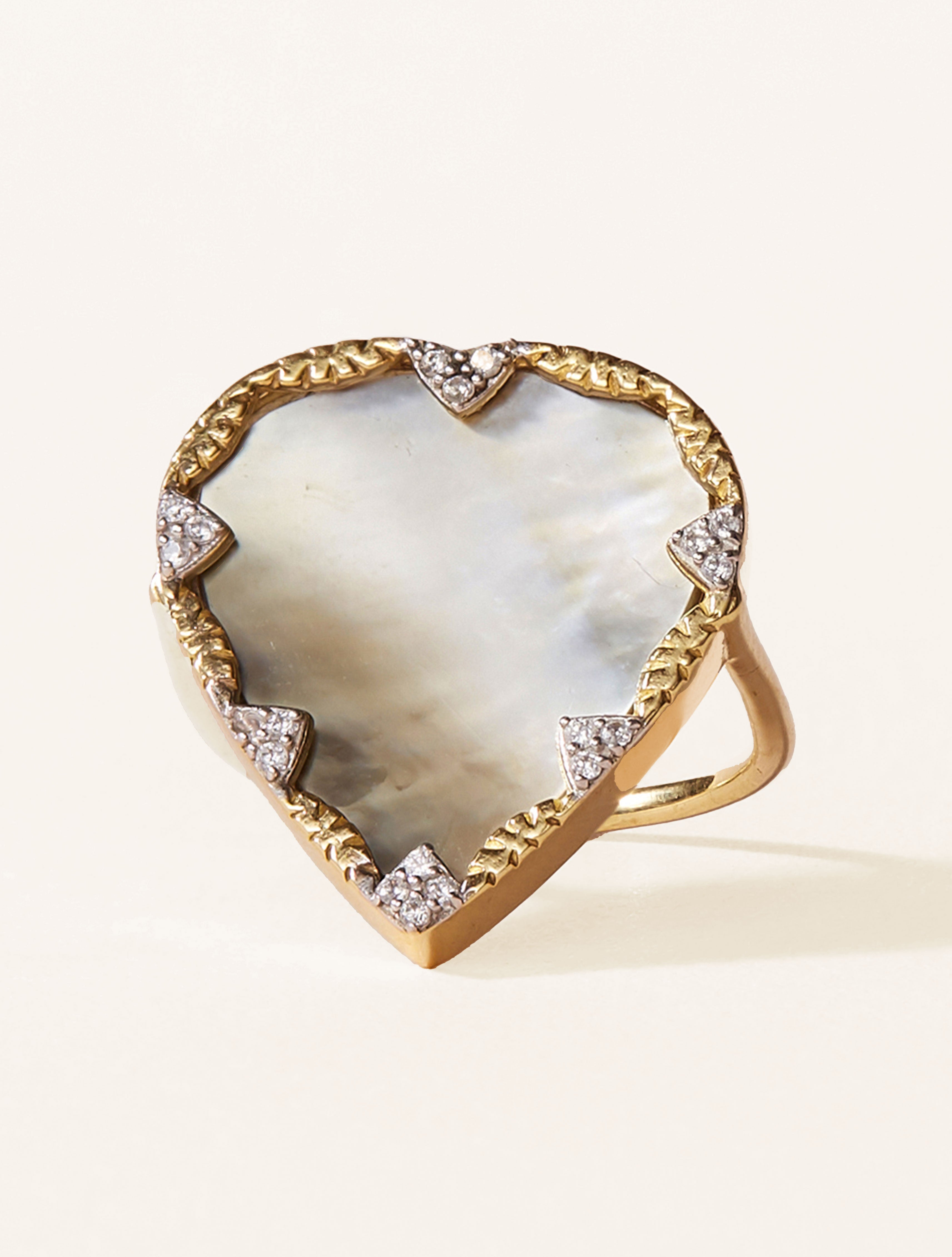 Bague Lima Nacre Grise | Be Maad - Bague fine & délicate laiton doré à ...