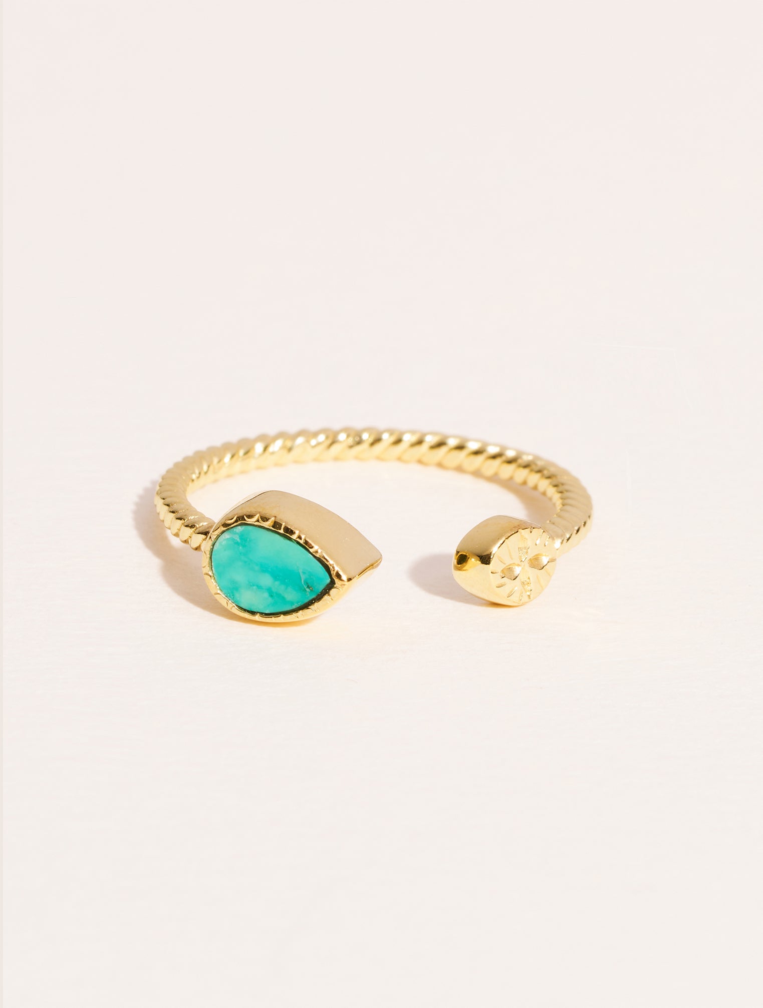 Bali Turquoise Ring | Be Maad - Thin & delicate ring in 18K gold-plated ...
