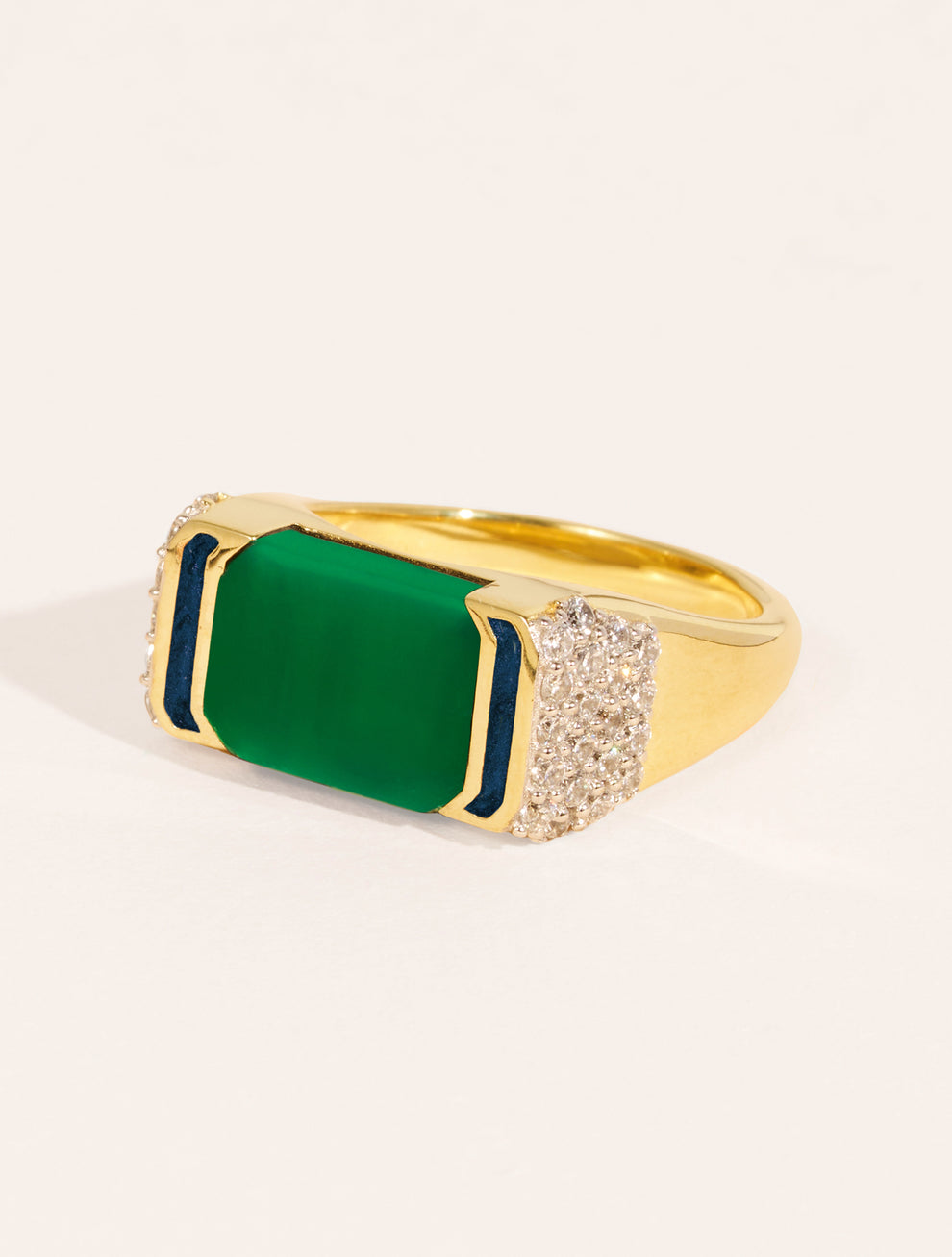 Bague Berry Onyx Vert | Be Maad - Laiton doré à l'or fin 18K