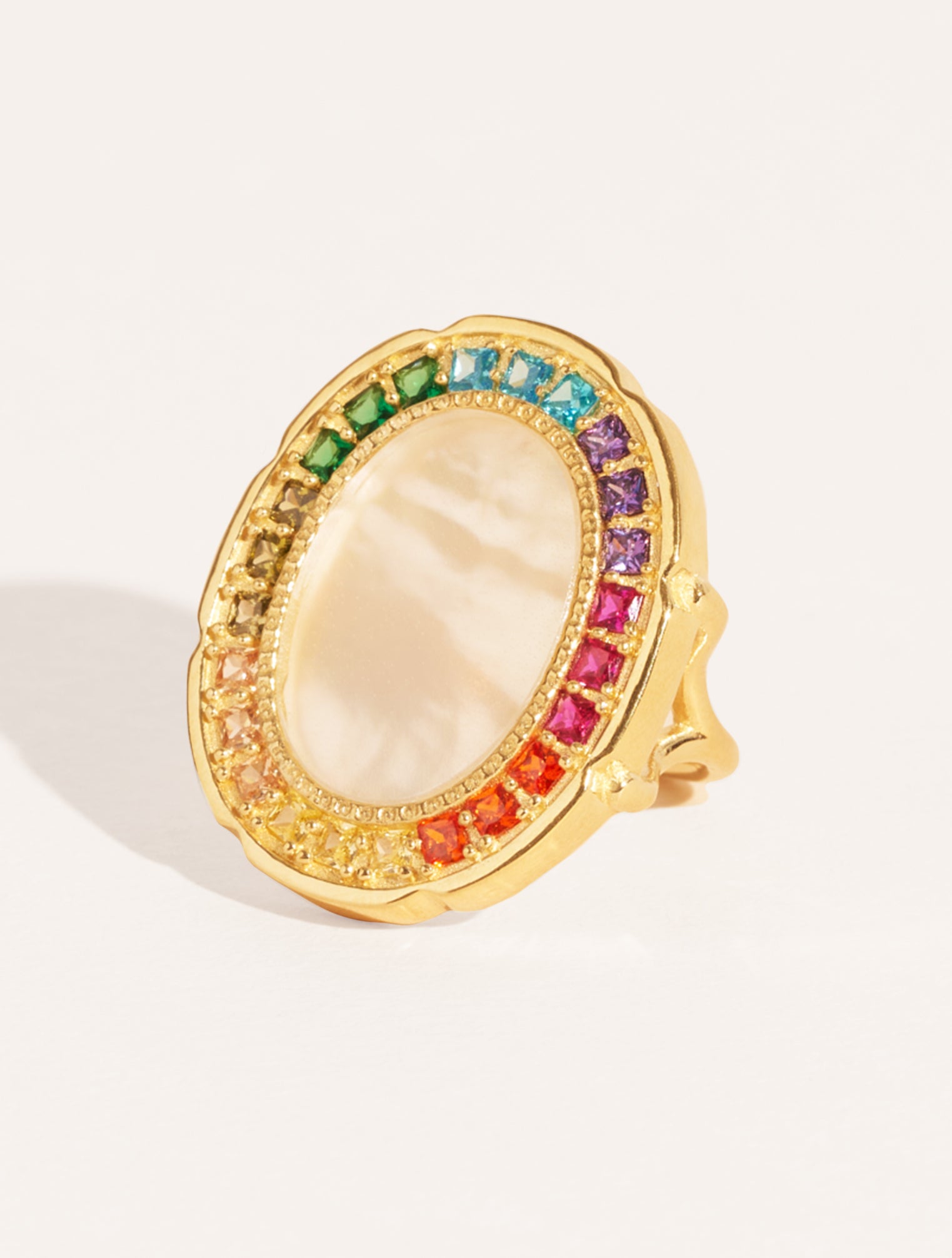 Hera Mother-of-pearl ring | Be Maad - Thin & delicate ring in 18K gold ...