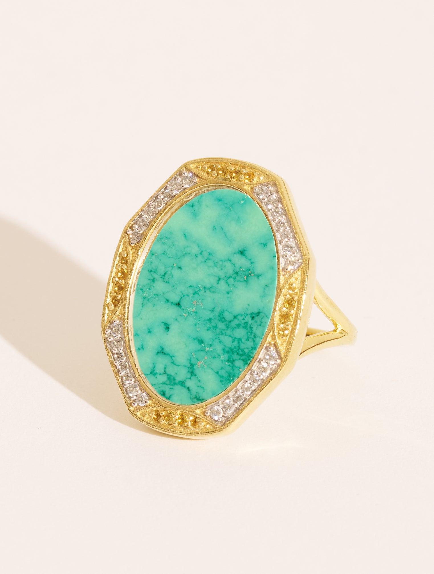 Bague Sinaï Turquoise | Be Maad - Bague ovale & élégante laiton doré à ...